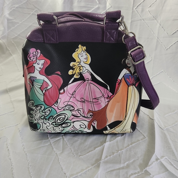 Disney | Bags | Disney Princess Black And Purple Shoulder Bag | Poshmark